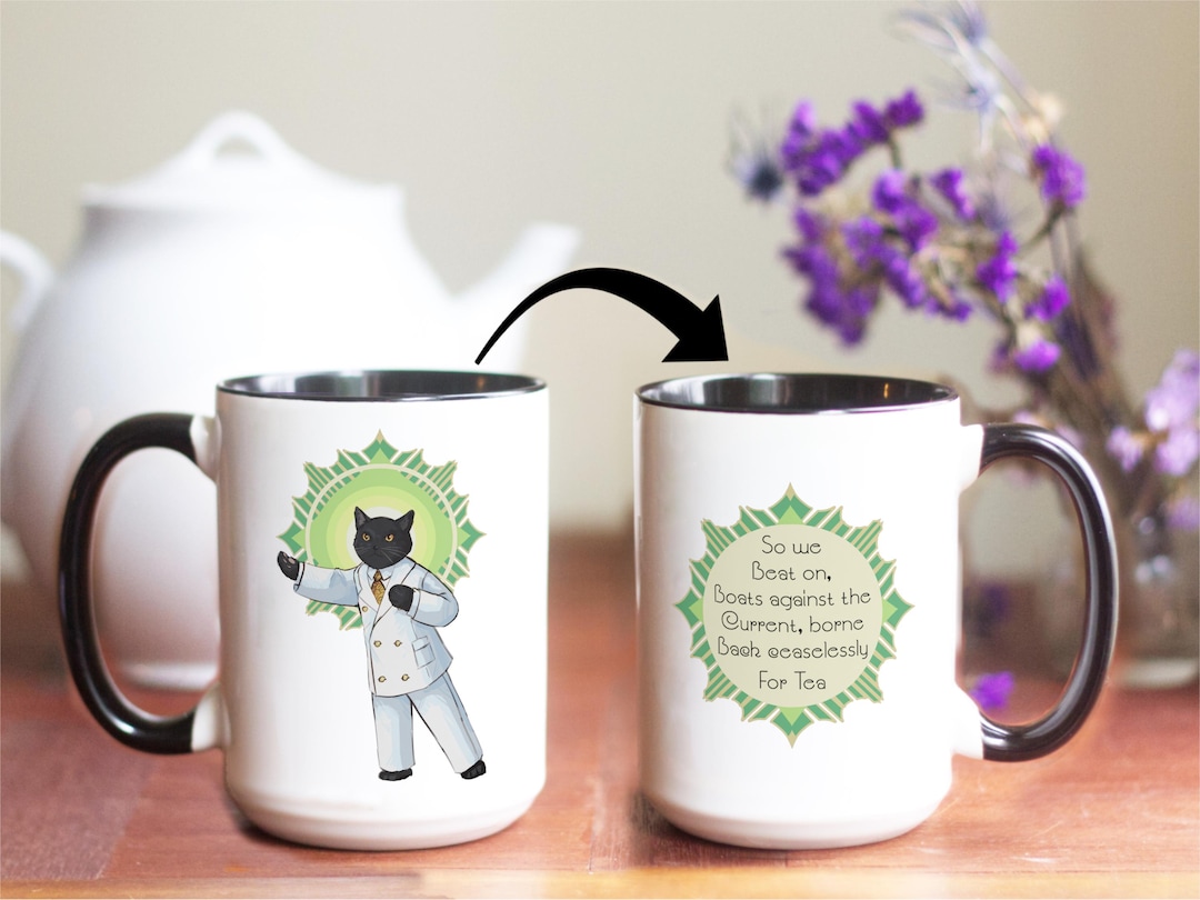 Cat Great Gatsby Mug - Literary Tea Cup for F. Scott Fitzgerald Fans - Etsy