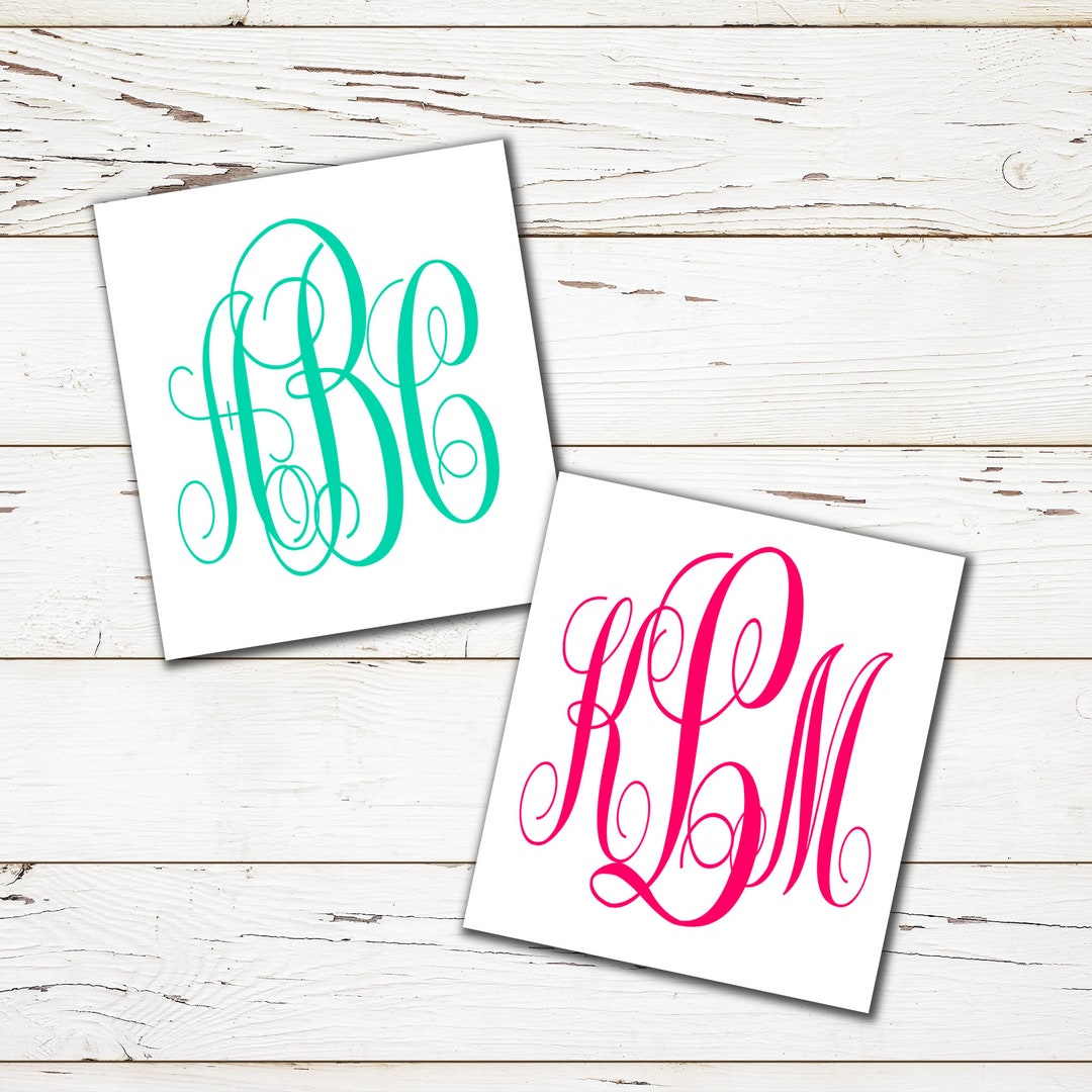 Custom Monogram Decal, Permanent Vinyl, Tumbler Decal, Custom Name ...
