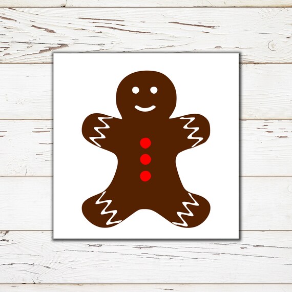 Gingerbread Decal Gingerbread Sticker Gingerbread Man - Etsy