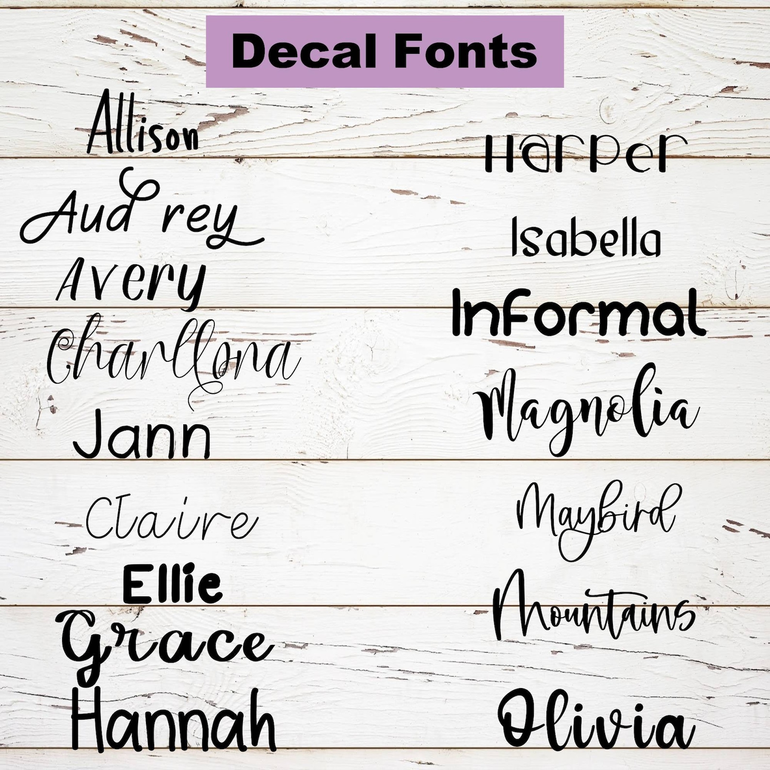 Vinyl Name Decals Car Decals Custom Name Decals Window - Etsy