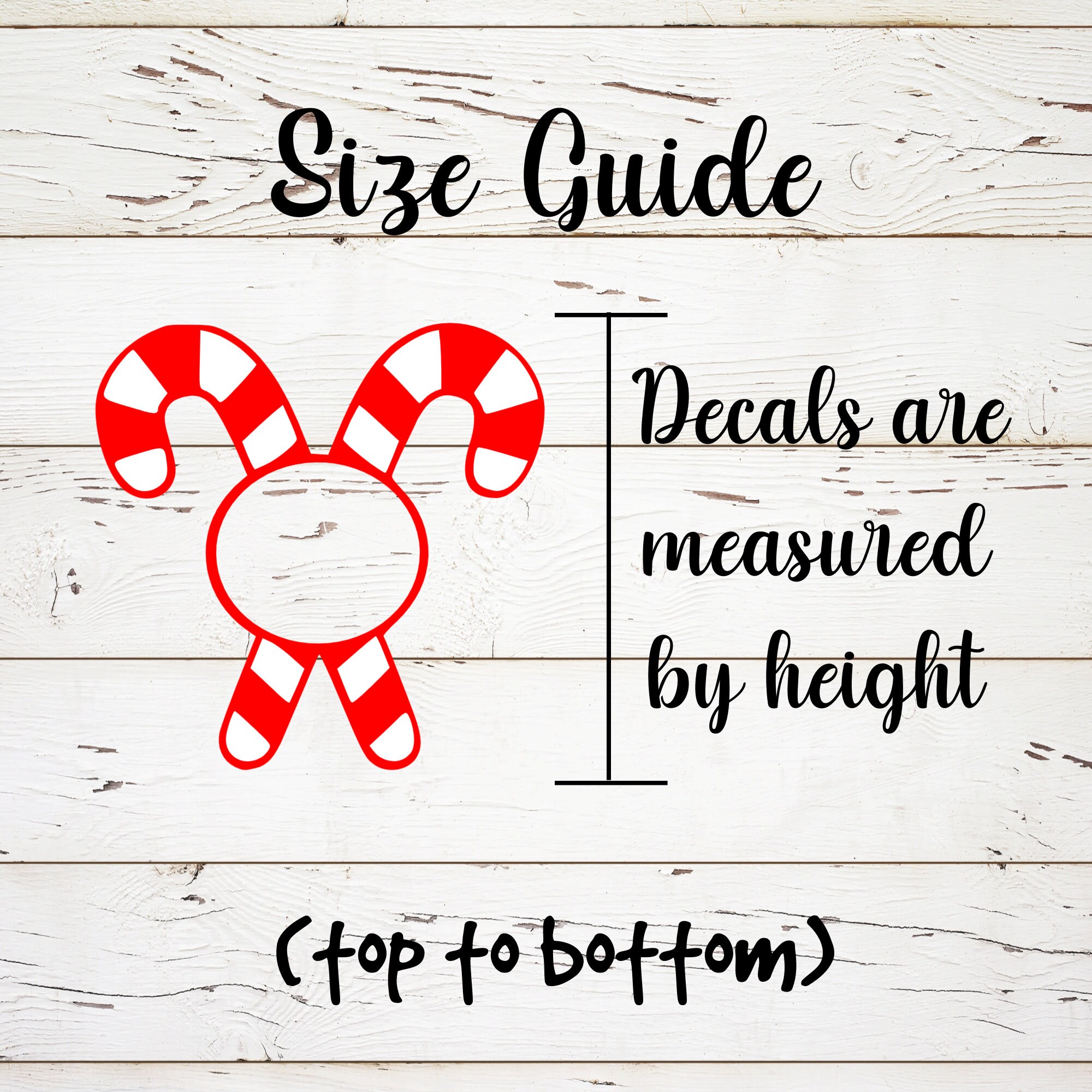 Candy Cane Decal Monogram Decal Christmas Decal Monogram - Etsy