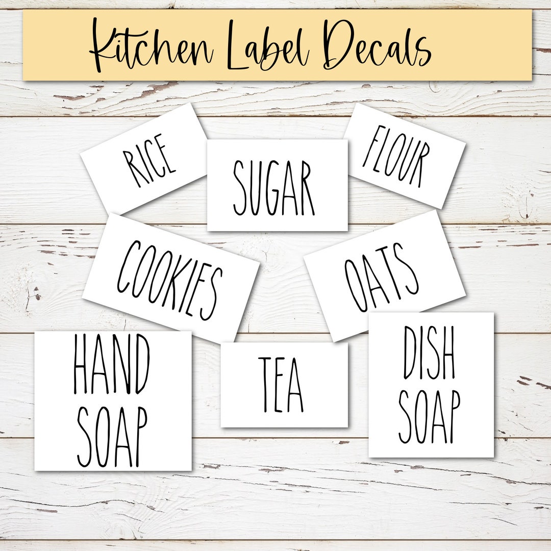 Kitchen Canister Labels, Custom Kitchen Labels, Canister Labels, Pantry ...