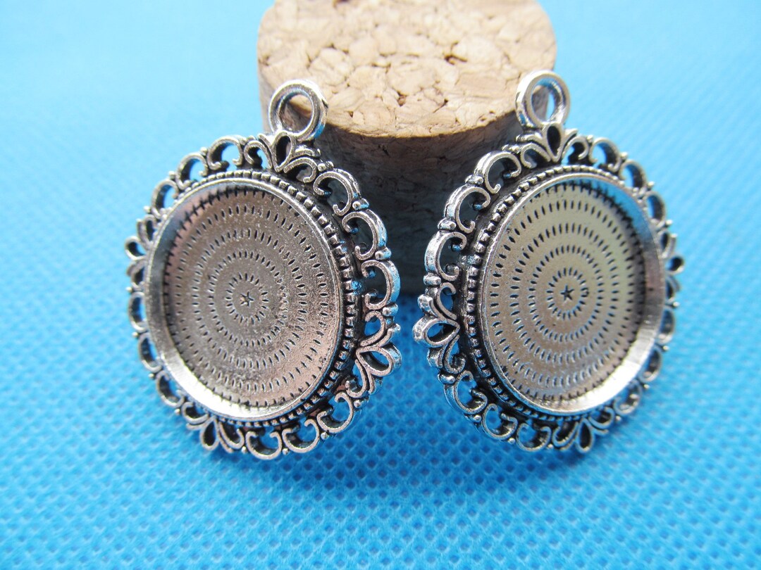 Antique Silver Tone/antique Bronze/shine Gold Filigree Round Frame Base ...