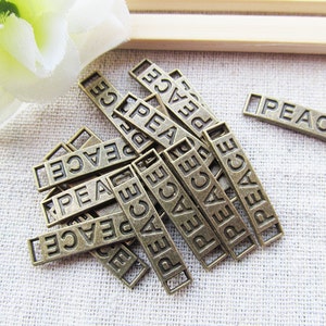 6.36mmx28.16mm Antique Silver Tone/antique Bronze Sideway "peace ...