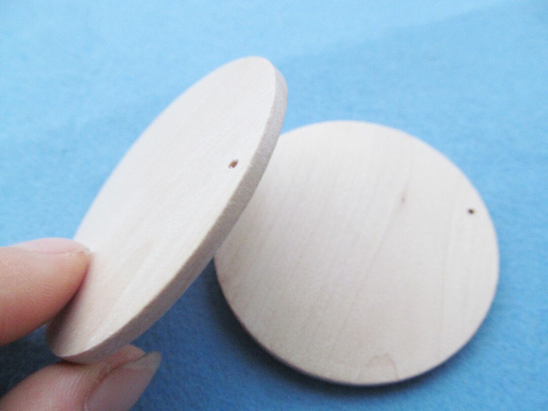 60mmx5.50mm Unfinished Large Heavy Flat Circle Round Discs Natural Wood ...