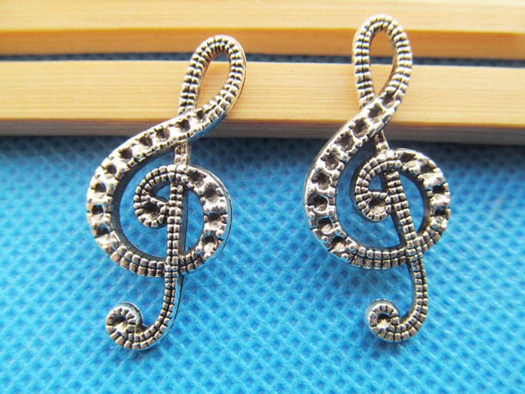 15mmx32.82mm Antique Silver Tone Music Note Pendant Charm/finding,diy ...