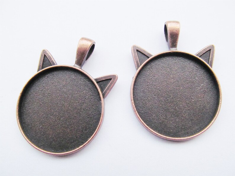 6 Colors Antique Silver/bronze Cat Ears Base Setting Tray | Etsy