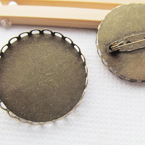 Large Antique Bronze Blank Brooch/breastpin Charm Finding,base Setting ...
