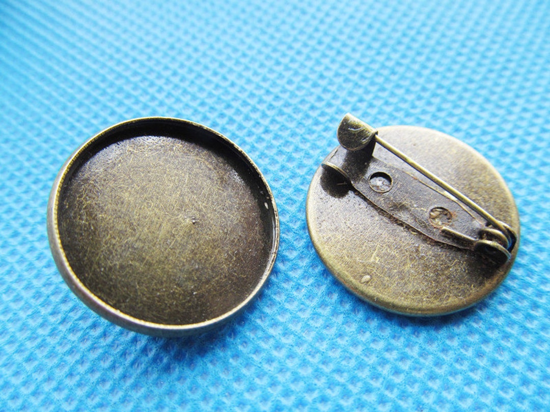 Antique Bronze Blank Brooch/breastpin Charm Finding,base Setting Tray ...