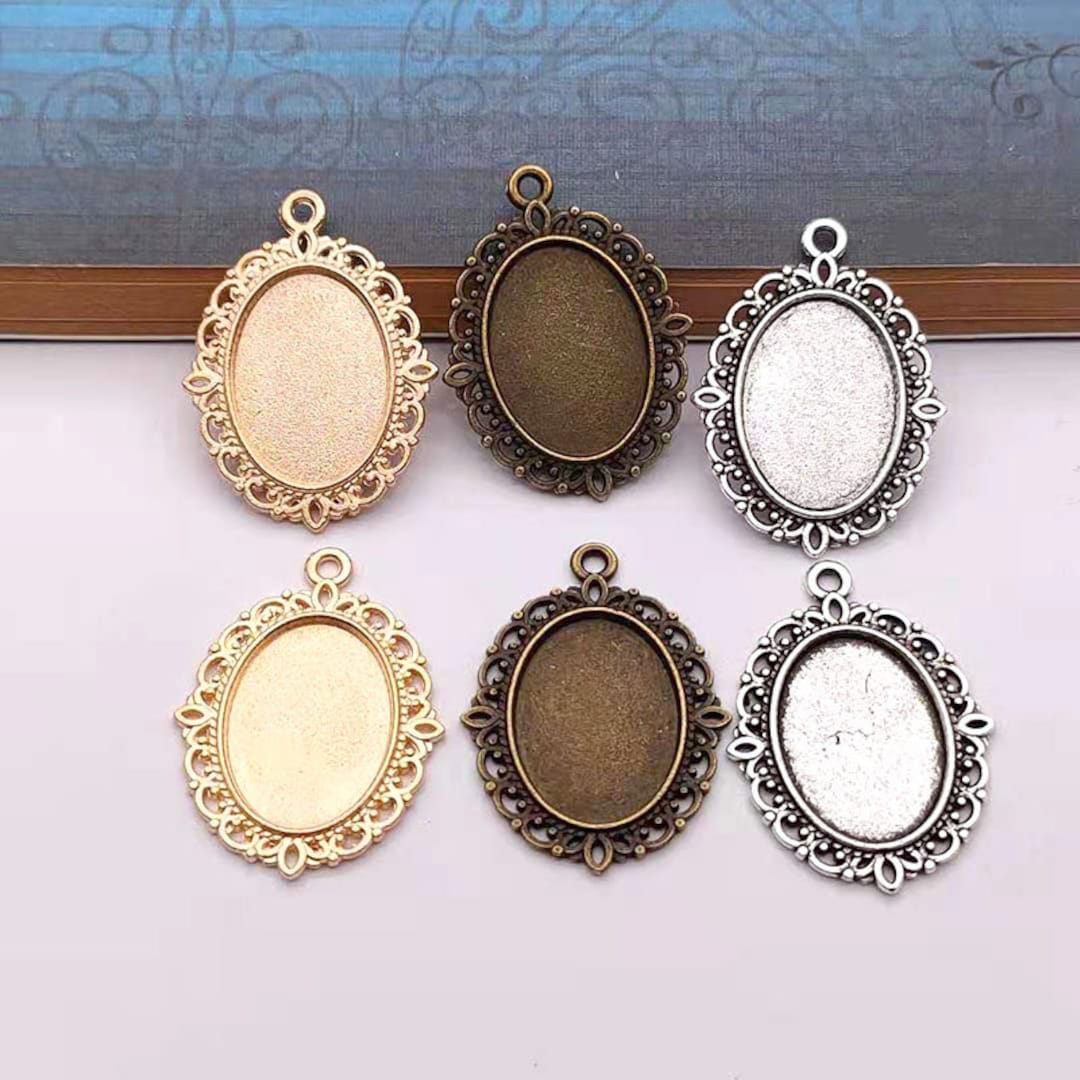 10 Colors KC Gold/antique Silver Tone/antique Bronze Oval Base Setting ...