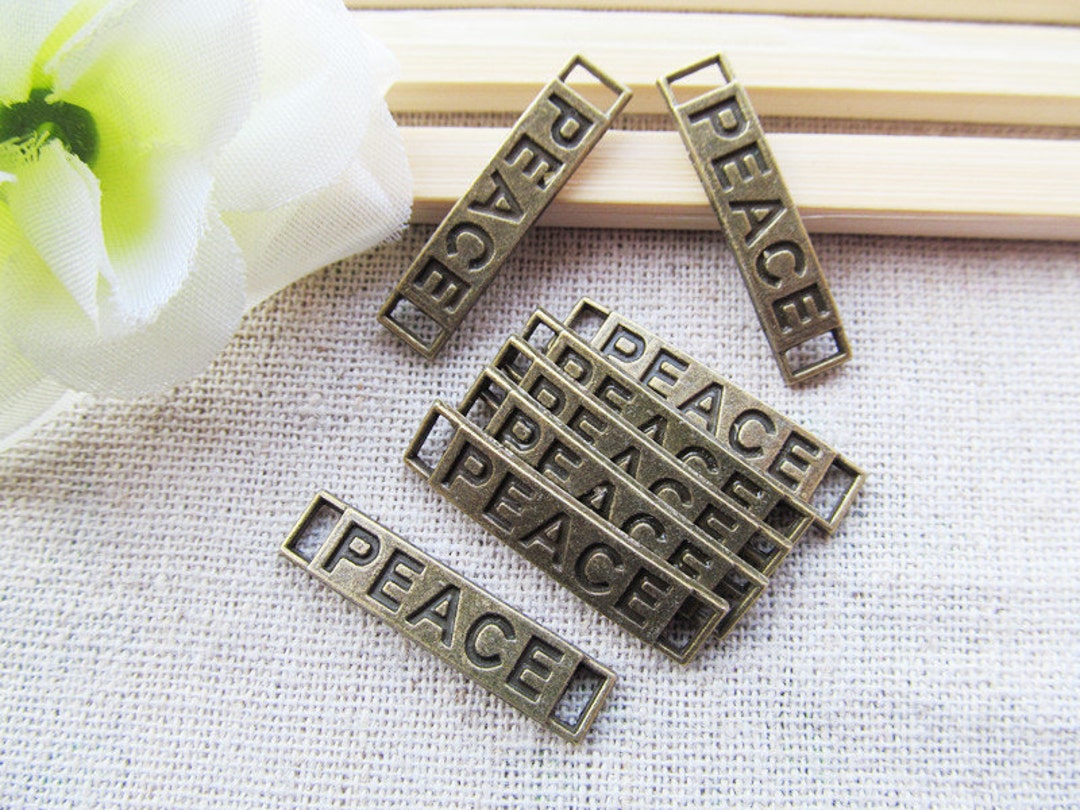 6.36mmx28.16mm Antique Silver Tone/antique Bronze Sideway "peace ...