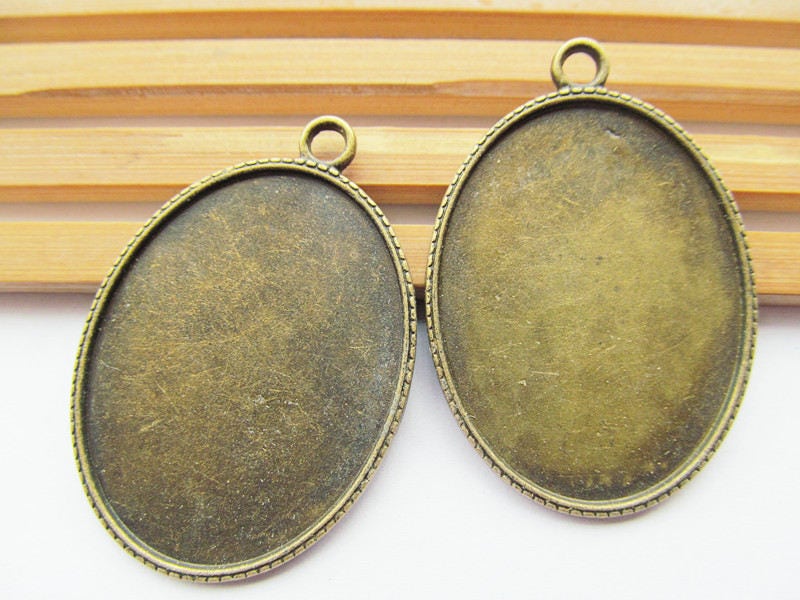 Antique Silver tone/Antique Bronze Oval Frame Base Setting | Etsy