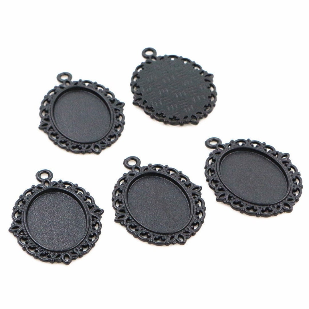 10 Colors Antique Silver Tone/antique Bronze Oval Base Setting Tray ...