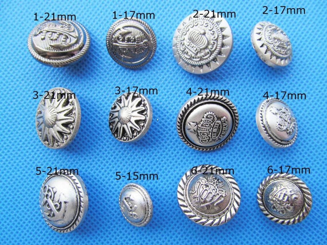 Vintage Antique Silver tone Button Charm Pendant FindingDIY | Etsy