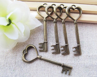Heart Key Pendant | Etsy