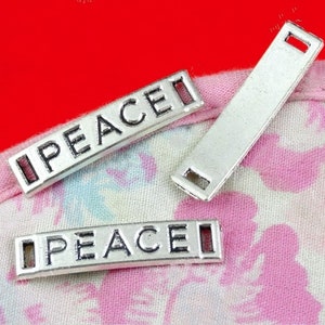 6.36mmx28.16mm Antique Silver Tone/antique Bronze Sideway "peace ...