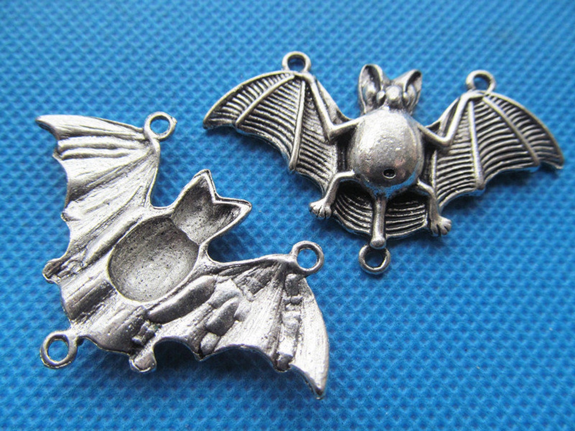 30mmx48mm Antique Silver Tone/anique Bronze Bat Connector - Etsy