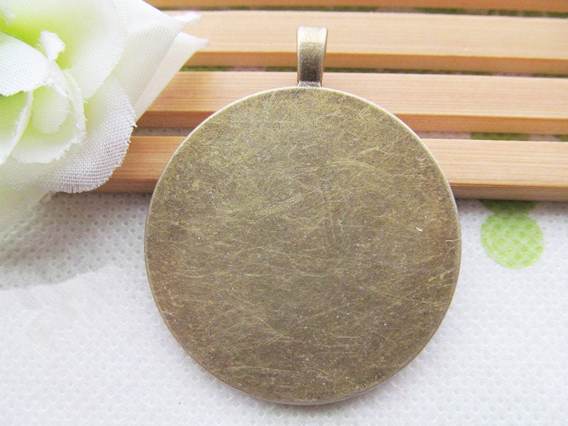 Large Heavy Antique Silver/antique Bronze Round Frame Base - Etsy