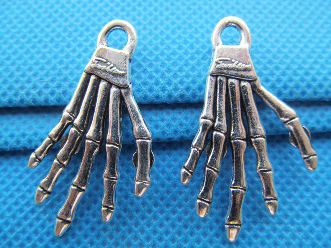 19mmx36mm Antique Silver Tone/antique Bronze Filigree Skull - Etsy