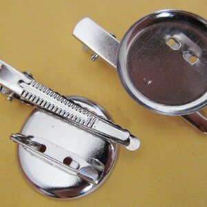 7mmx44mm Good Pure Silver Tone Prong Hair Clips/hairpins,round 30mm ...