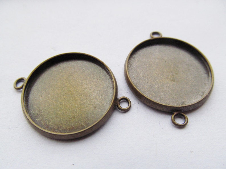 Silver Tone/antique Bronze Base Setting Bezel Tray Bezel - Etsy Silver Tone/antique Bronze Base Setting Bezel Tray Bezel - Etsy