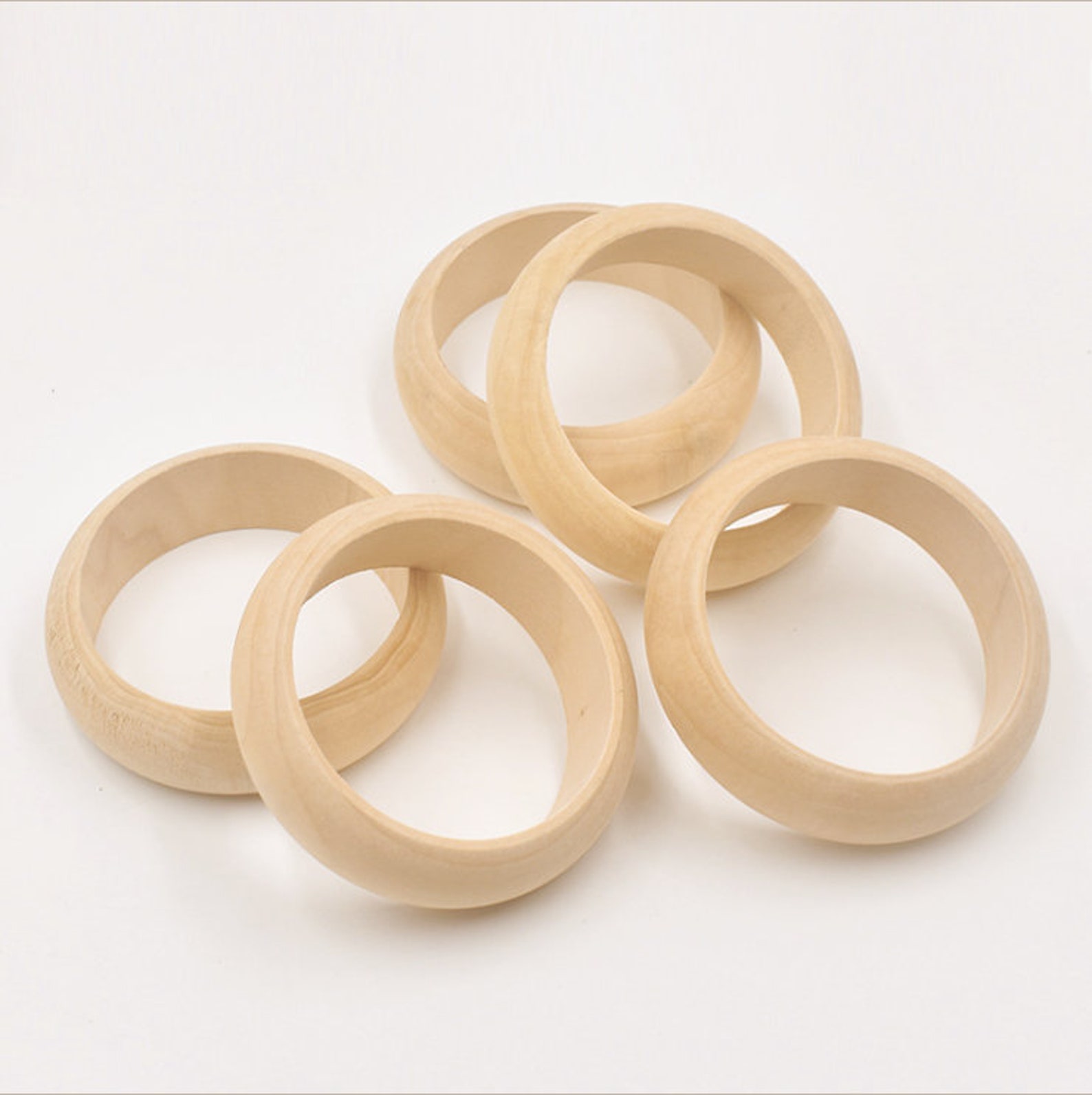 25mmx86mm Unfinished Natural Wooden Round Circle Ring Bangle Pendant ...