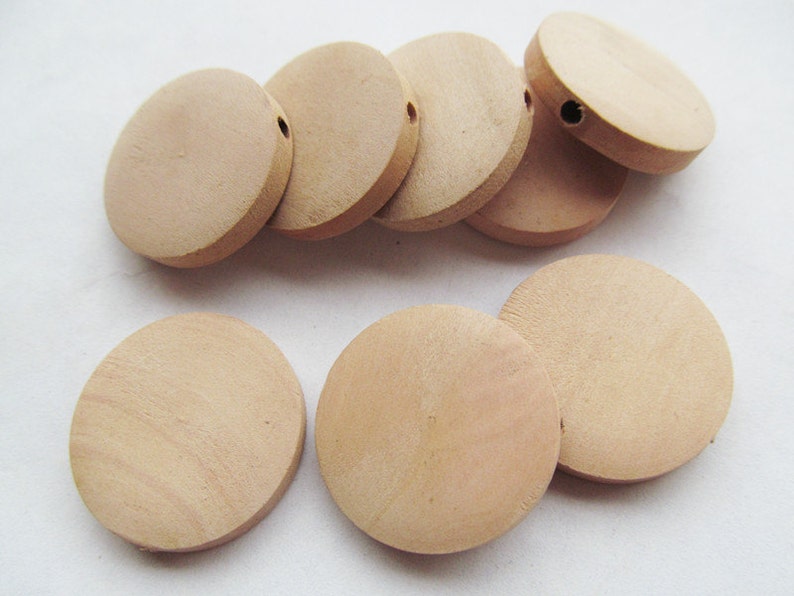 25mm Unfinished Thick Flat Circle Round Discs Natural Wood - Etsy