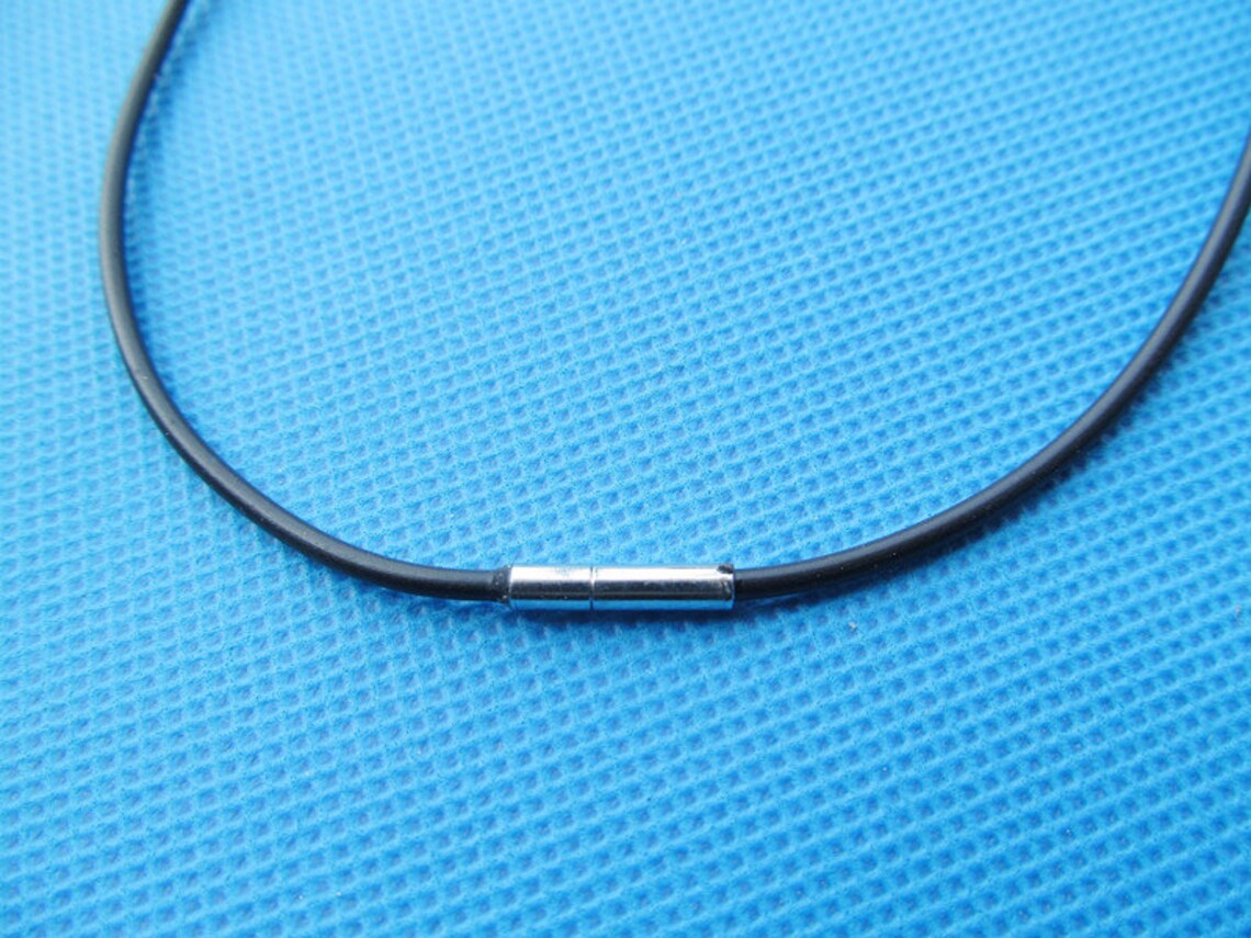 2.00mm 18inch Black Rubber Leather Necklace Cord Rope - Etsy
