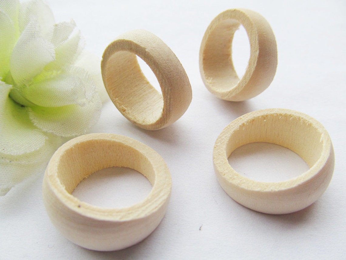 13mmx25mm Handmade Unfinished Natural Wood Ring Connector - Etsy