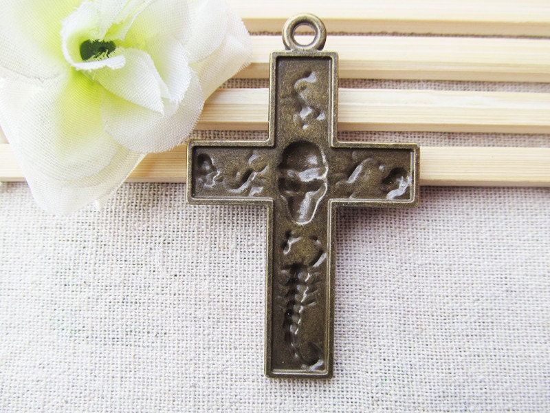 42.8mmx67.33mm Large Heavy Thick Antique Bronze Cross | Etsy
