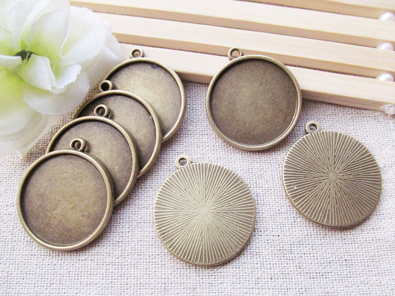 Antique Silver Tone/antique Bronze Round Blank Base Setting - Etsy