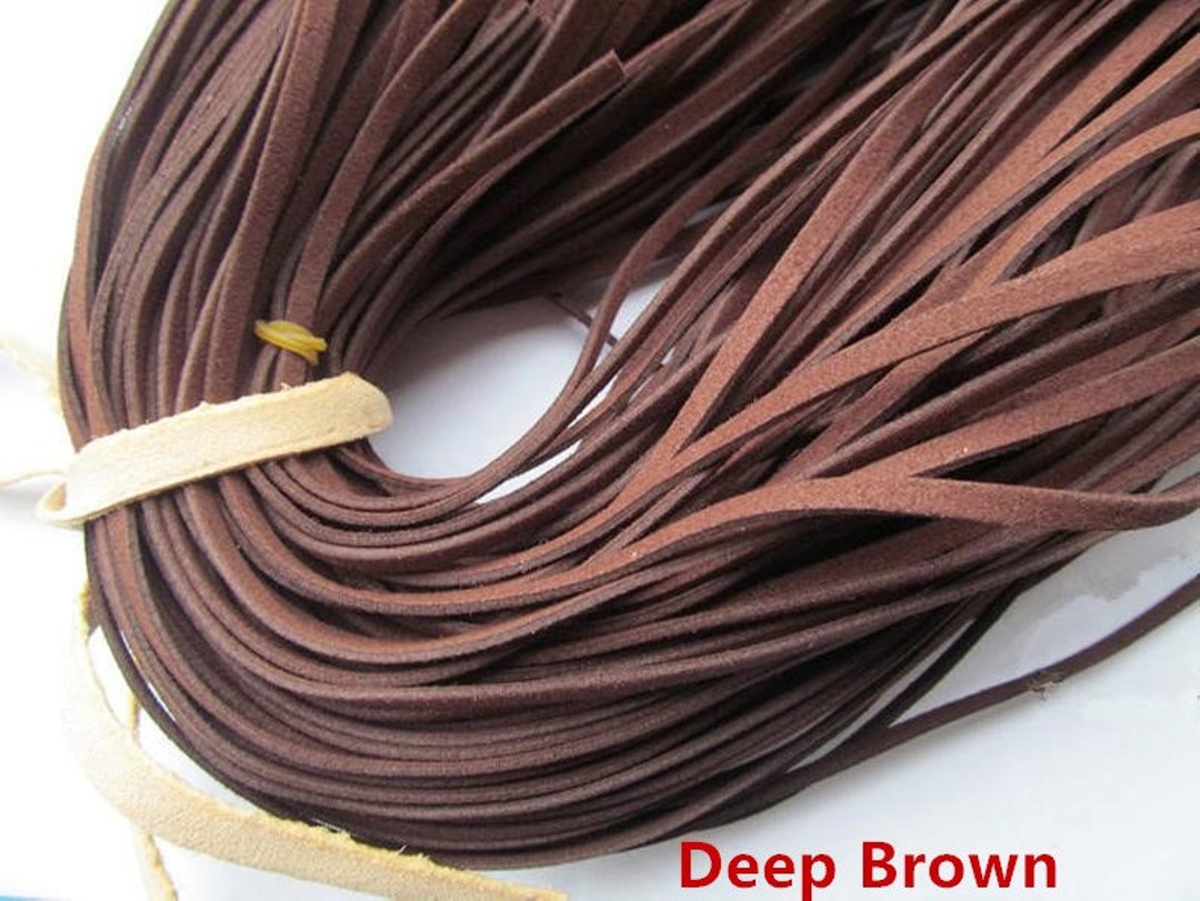 4mm Wide Brown/black Korea Faux Suede Fabric Leather Cord String Rope ...