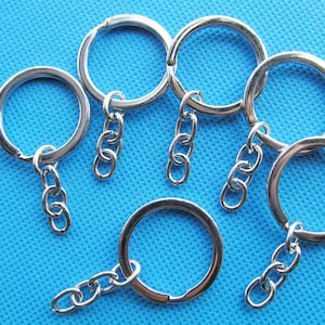 Smooth 28mm Silver Tone/antique Bronze Two Circle Key Chain Ring ...