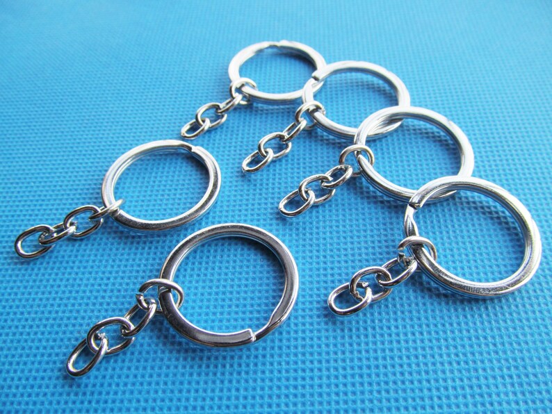 Smooth 28mm Silver Tone/antique Bronze Two Circle Key Chain Ring ...
