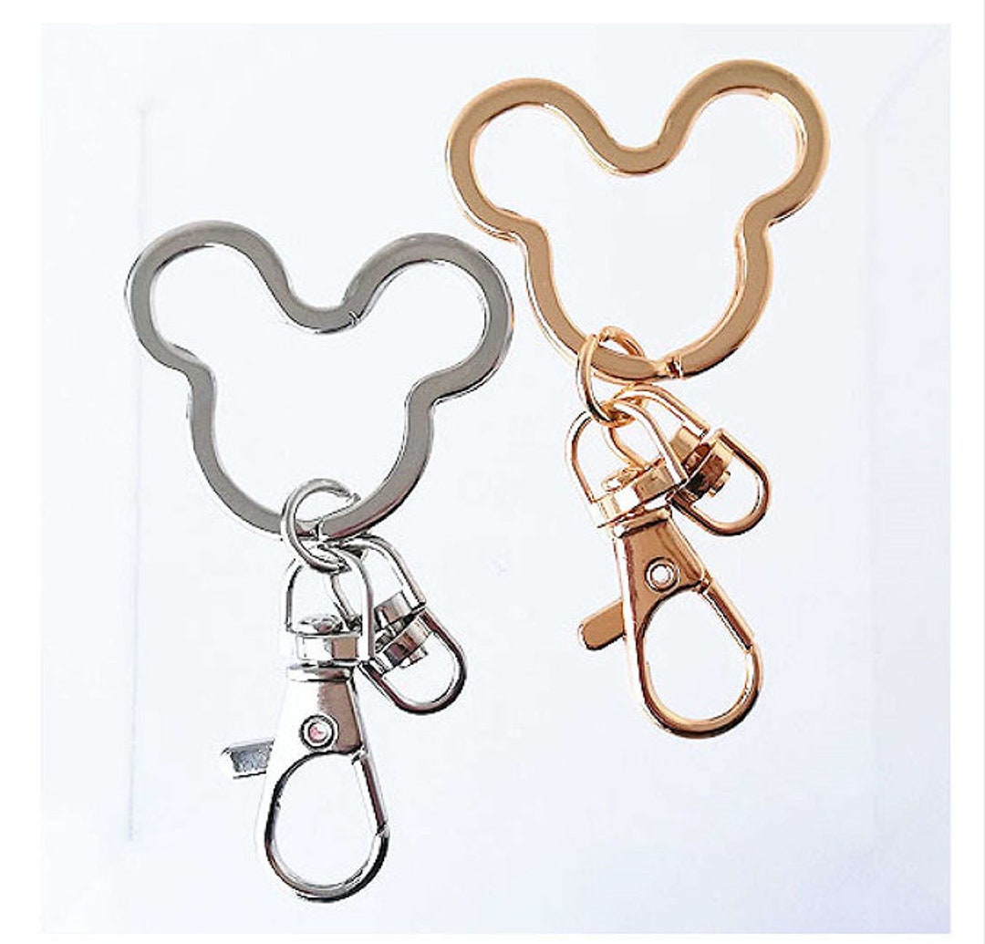 Large Heavy Good Quality Silver Tone/kc Gold Two Circle Key Chain Ring ...