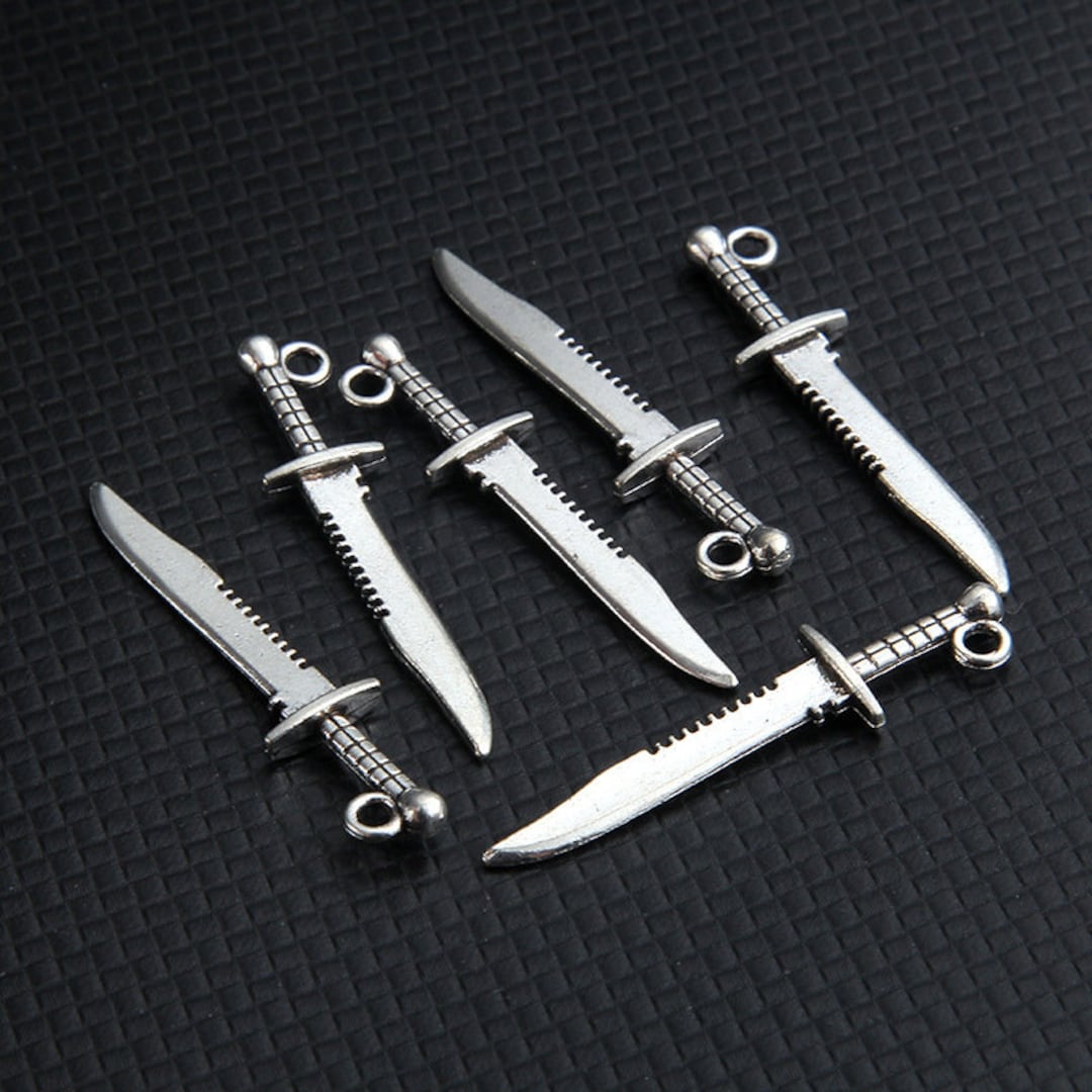 10mmx43mm Antique Silver/antique Bronze/gold Handsome Bayonet Dagger ...