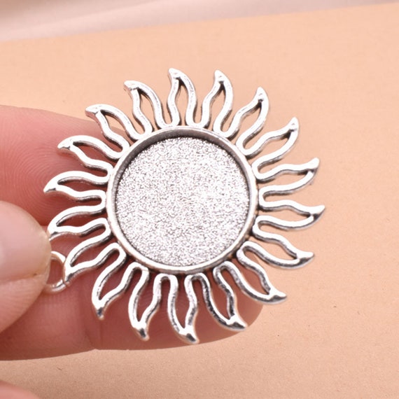 Antique Silver Tone/antique Bronze Sun Flower Base Setting - Etsy