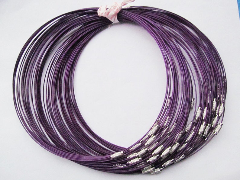 18 Inches 12 Colors Round Stainless Steel Memory Wire Necklace - Etsy