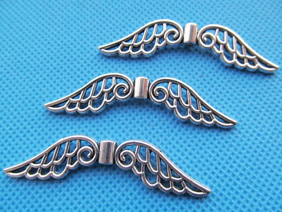 7mmx32mm Antique Silver Tone/antique Bronze Hollow Angel Wing - Etsy