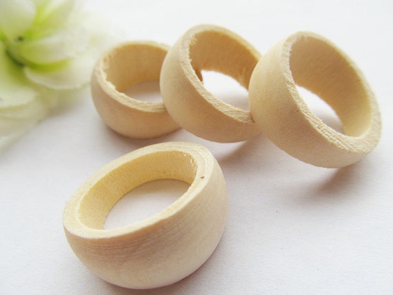 13mmx25mm Handmade Unfinished Natural Wood Ring Connector - Etsy