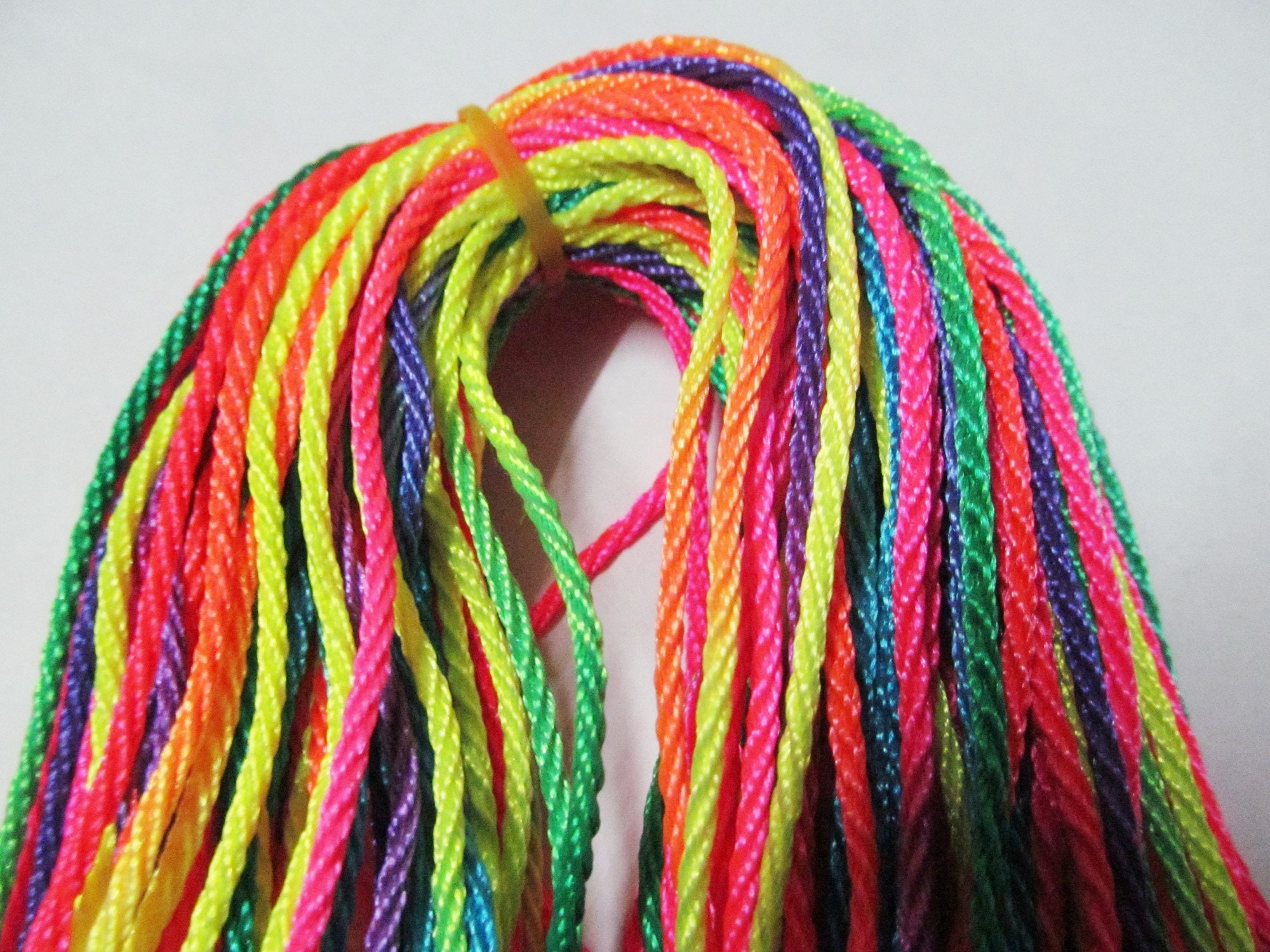 17inch-18inch 2mm Rainbow Silk Braid Necklace Cord,beading String,braid ...