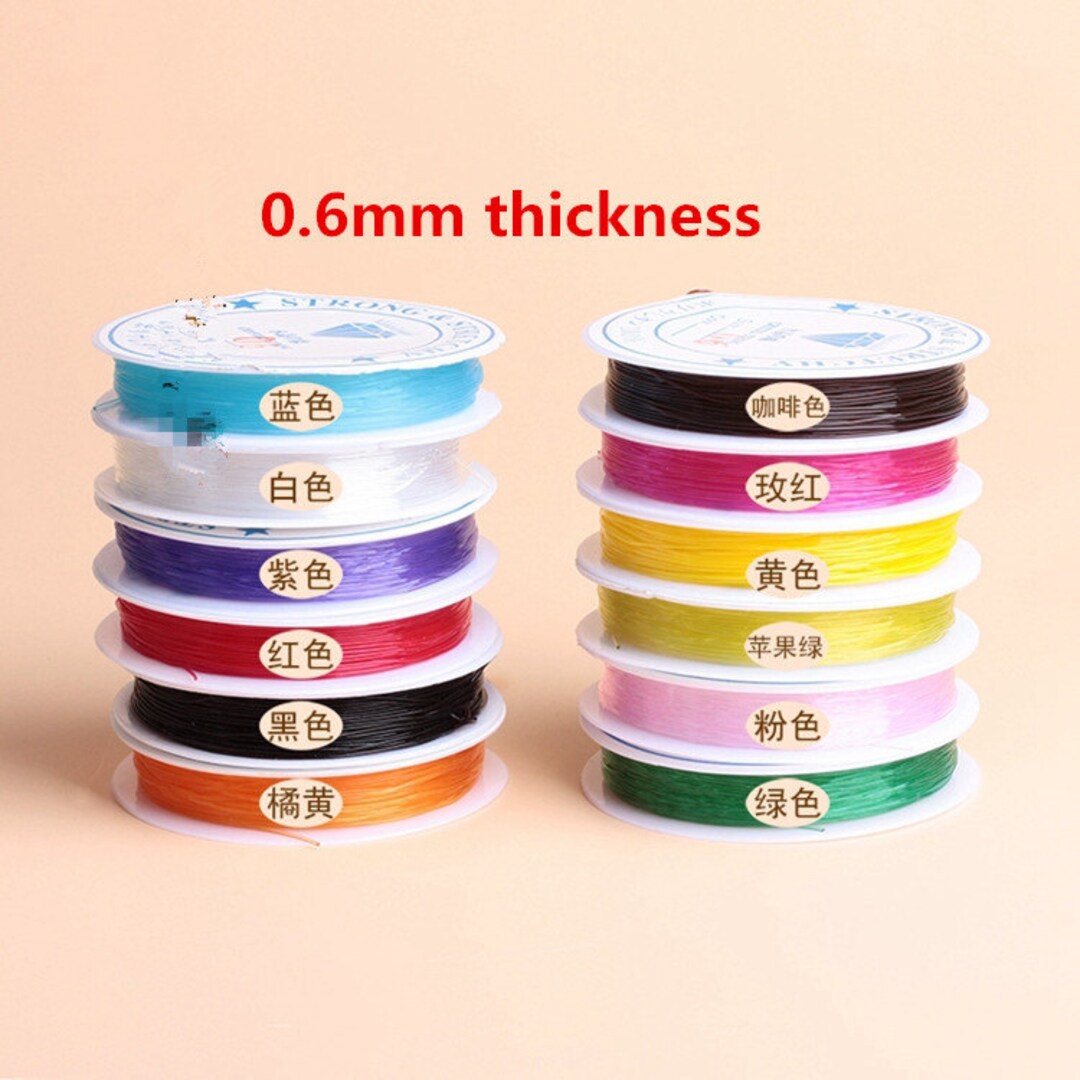 0.6mm 12 Colors Round Bright Transparent Elastic Cord String Rope ...