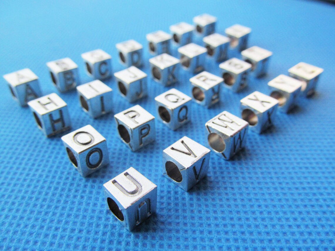 7mm Antique Silver tone/Antique Bronze Capital Cubic Letter | Etsy