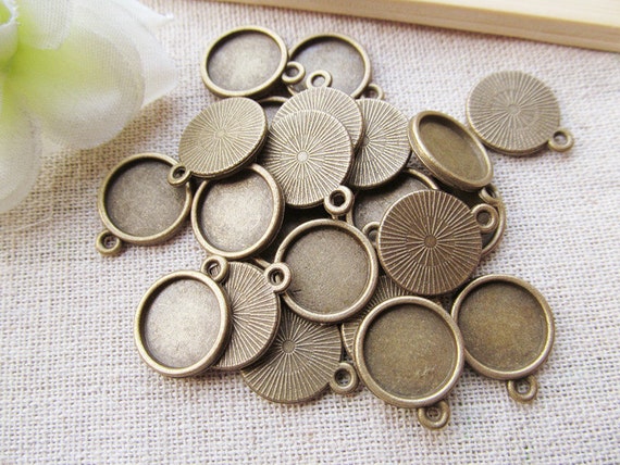 Antique Silver Tone/antique Bronze Round Base Setting Bezel - Etsy