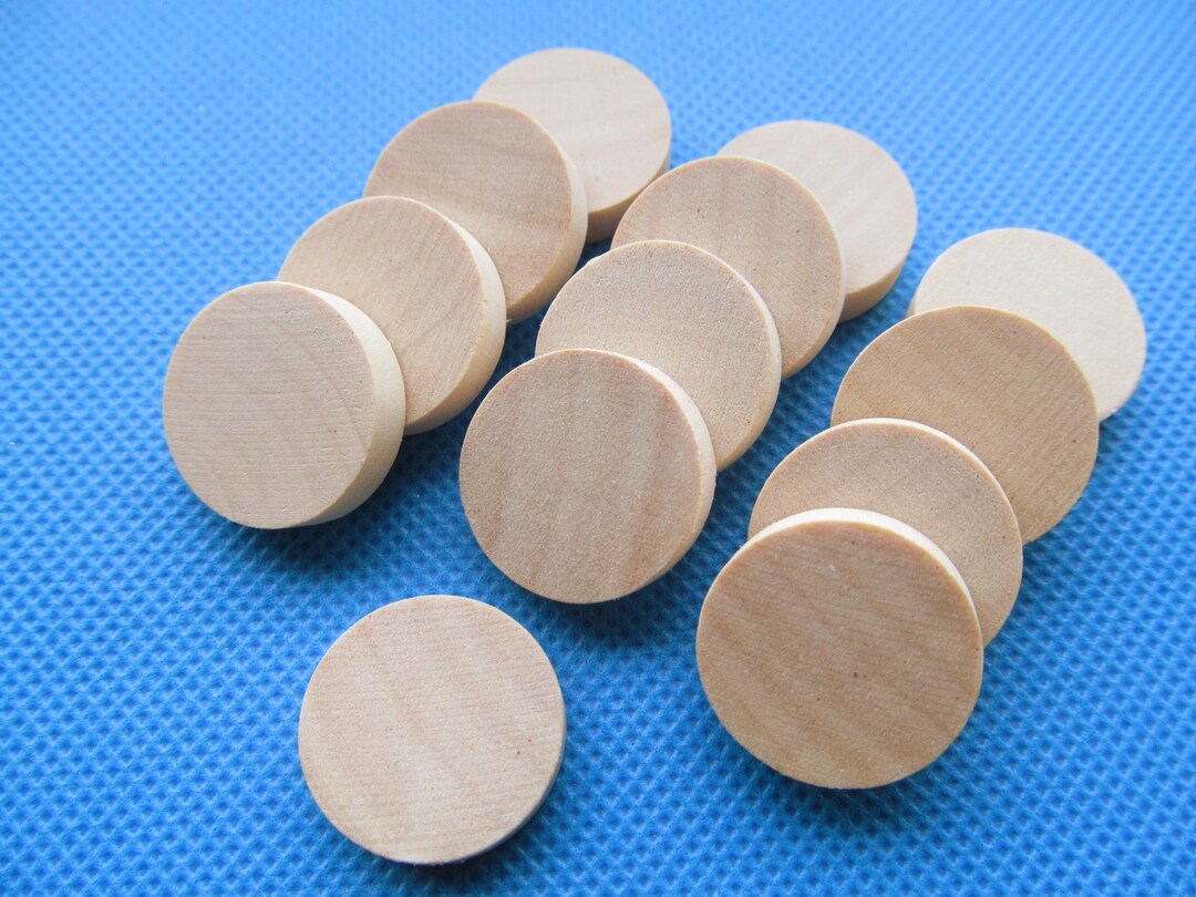 20mmx5mm Unfinished Thick Completely Flat Circle Round Discs Natural ...