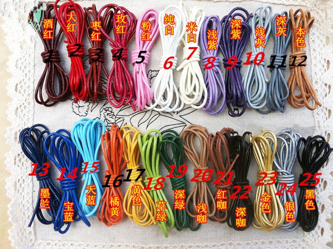2mm 26 Colors Round Genuine Leather Cords String Rope,jewelry Beading ...
