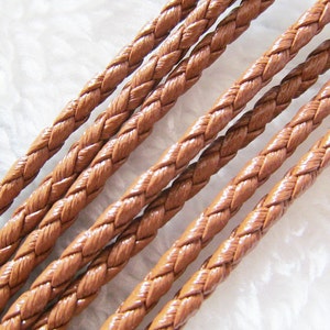 4mm Good Quality Black/brown Round Bright Korea Soft Braid Leather Cord ...