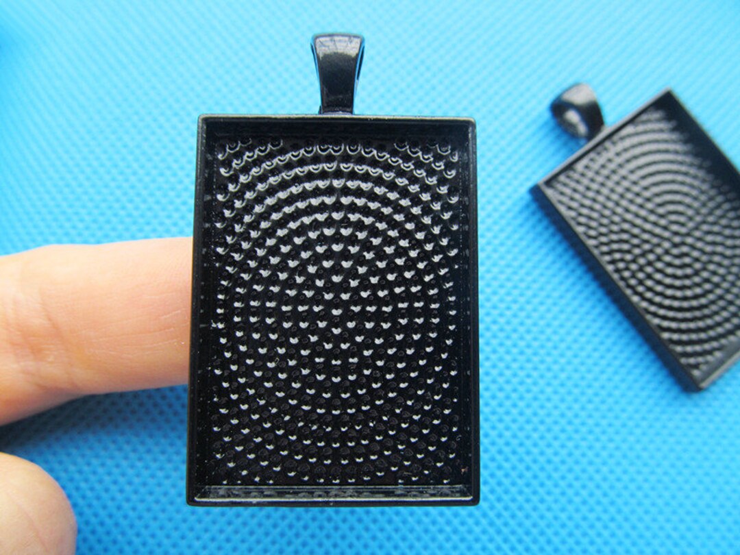 Black Rectangle Base Setting Tray Bezel Pendant,fit 25mmx35mm Cabochon ...