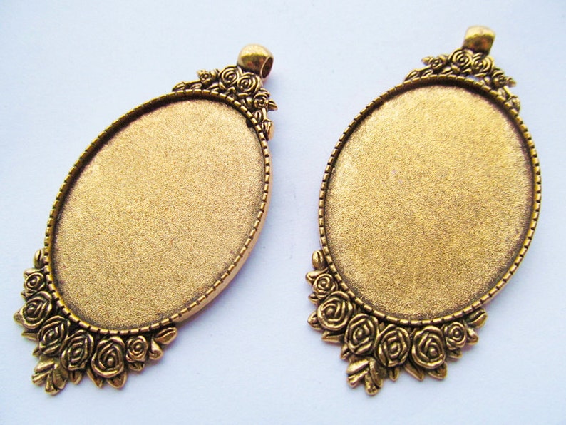 Antique Silver/antique Bronze/antique Golden Rose Flower Base - Etsy