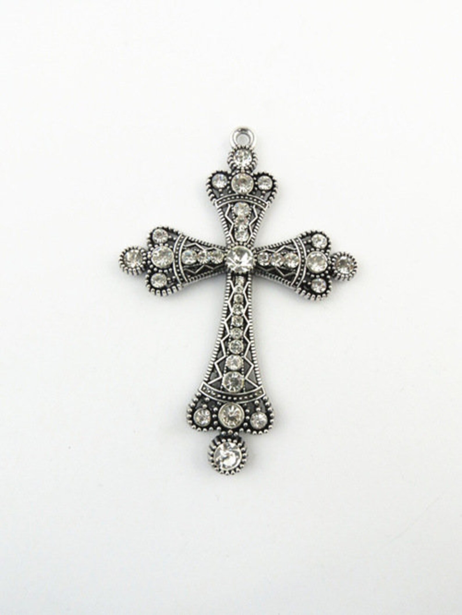 71.56mmx102.06mm Large Heavy Good Quality Antique Silver Tone Cross ...